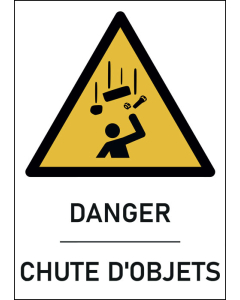 Pictogramme danger chute d'objets - Danger au travail - Pictogramme ...