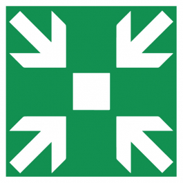 Panneau de signalisation point de rassemblement – pour les évacuations