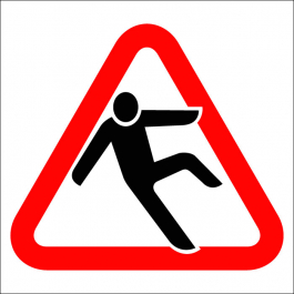 Plaque de porte carrée Attention sol glissant