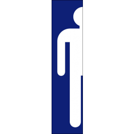 STICKER Toilette homme fond bleu