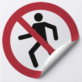 Autocollant rond Ne pas courir