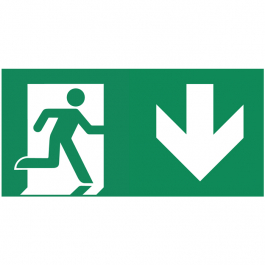 Panneau de signalisation Sortie de secours vers le bas