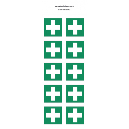 autocollant Premiers secours lot de 10