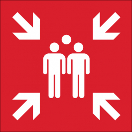 Pictogramme Point de rassemblement après évacuation - rouge