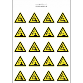 Autocollants Danger batterie – par Lot de 20