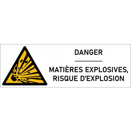 Matières explosives, risque d’explosion - format rectangle