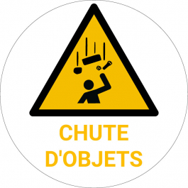 Panneau pictogramme Chute d'objets