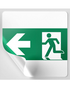 Pictogramme Sortie de secours à gauche - Pictogramme issue de secours ...