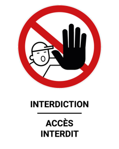 Panneaux accès interdit - Interdiction d’accès - Pictogramme ...