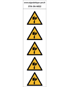 Pictogramme Éléments pointus, risque de coupure de la main - Danger ...