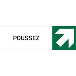 Plaque de porte rectangle Poussez