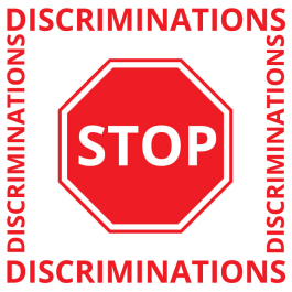 "Affiche Stop Discrimination - Pictogramme de Prévention au Travail"