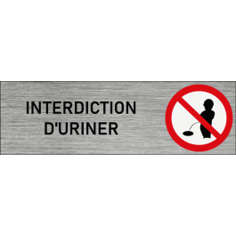 Plaque de porte Interdiction d'uriner