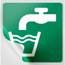 Autocollant carré eau potable