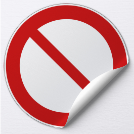 Autocollant rond Interdiction générale