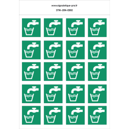 Autocollants eau potable - E015 norme iso 7010 – par Lot de 20