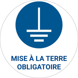 Panneau pictogramme Mise à la terre obligatoire
