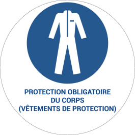 Panneau pictogramme Protection obligatoire du corps (vêtements de ...