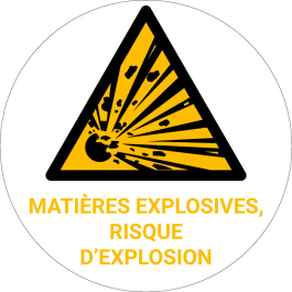 Panneau pictogramme Matières explosives, risque d’explosion
