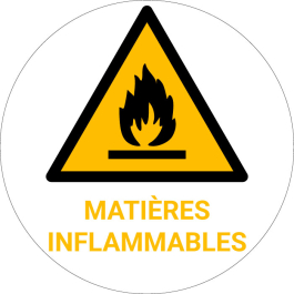 Panneau pictogramme Matières inflammables