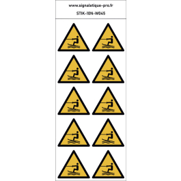 Autocollants Rampe de mise à l'eau - W044 norme iso 7010 – par Lot de 10