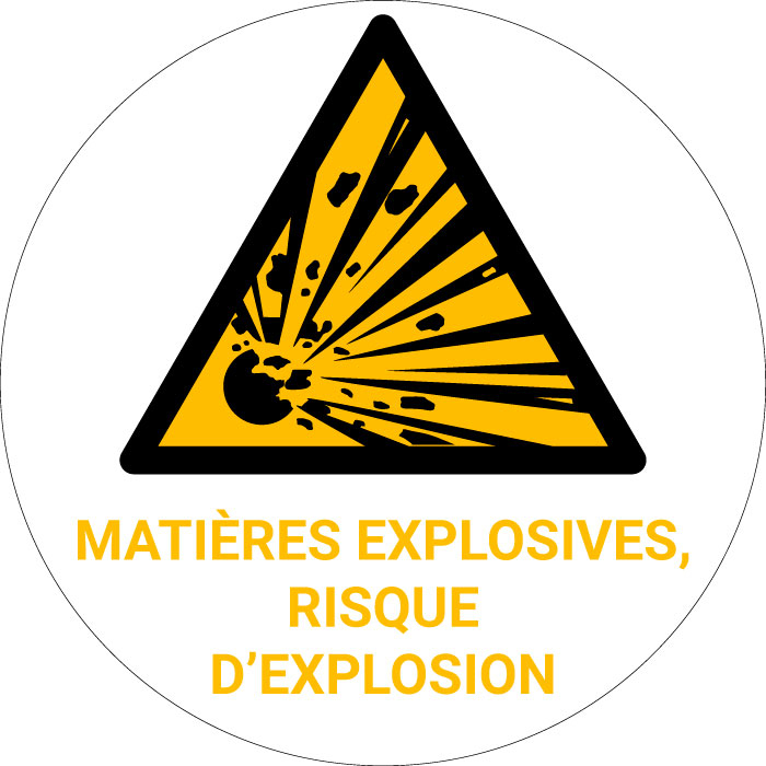 Panneau pictogramme Matières explosives, risque d’explosion