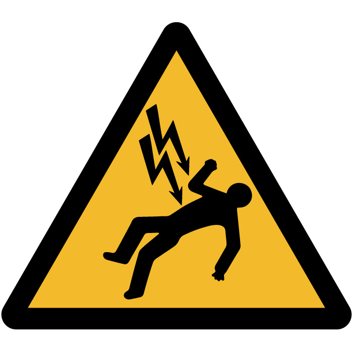 Pictogramme Panneau risques électriques - Triangle jaune avec éclair ...