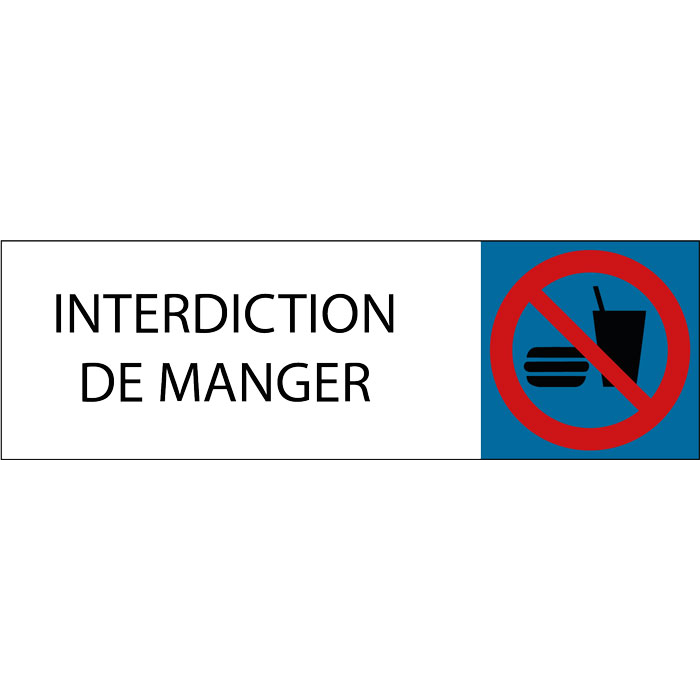 Plaque de porte classique Interdiction de manger