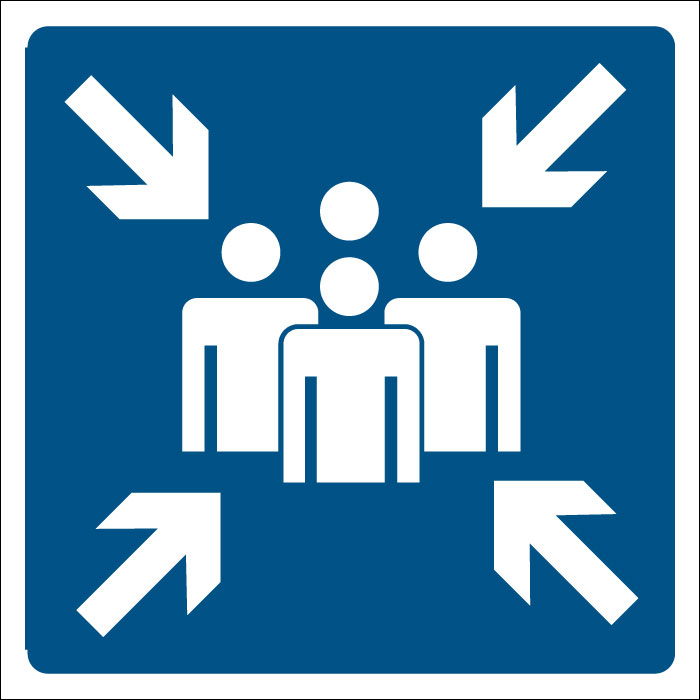 Plaque carrée Point de rassemblement