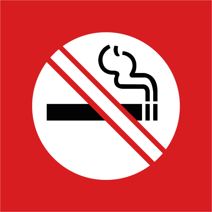 Panneau interdit de fumer dans la zone