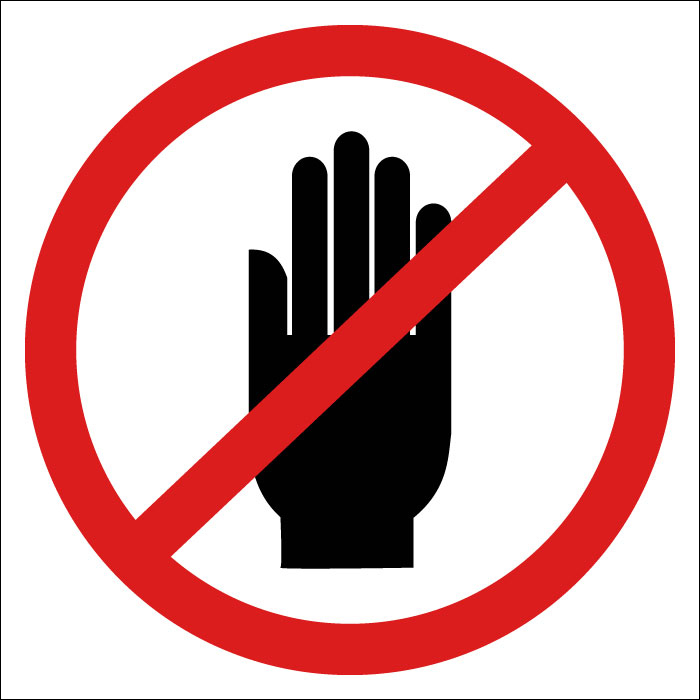 Plaque de porte carrée Interdiction d'entrer