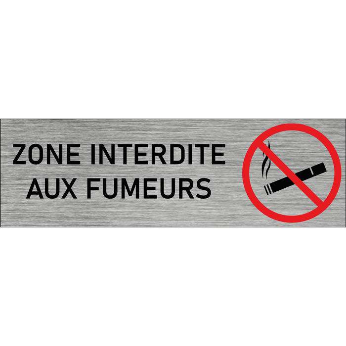 Plaque de porte Zone interdite aux fumeurs