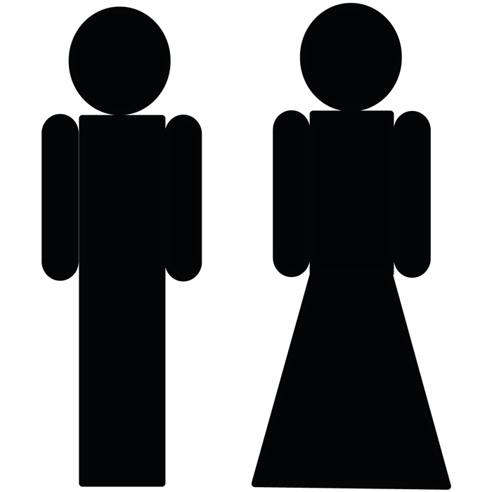 Panneau toilette mixte homme femme