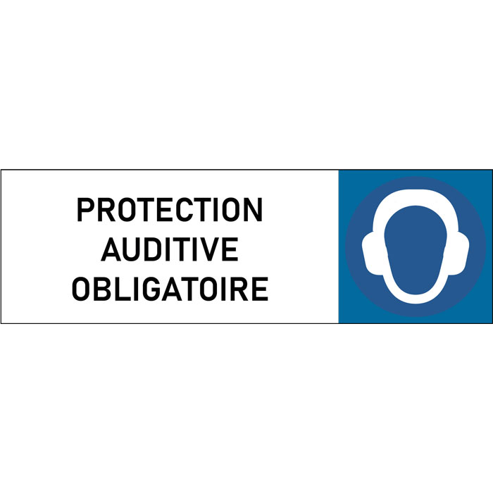 Plaque de porte classique Protection auditive obligatoire