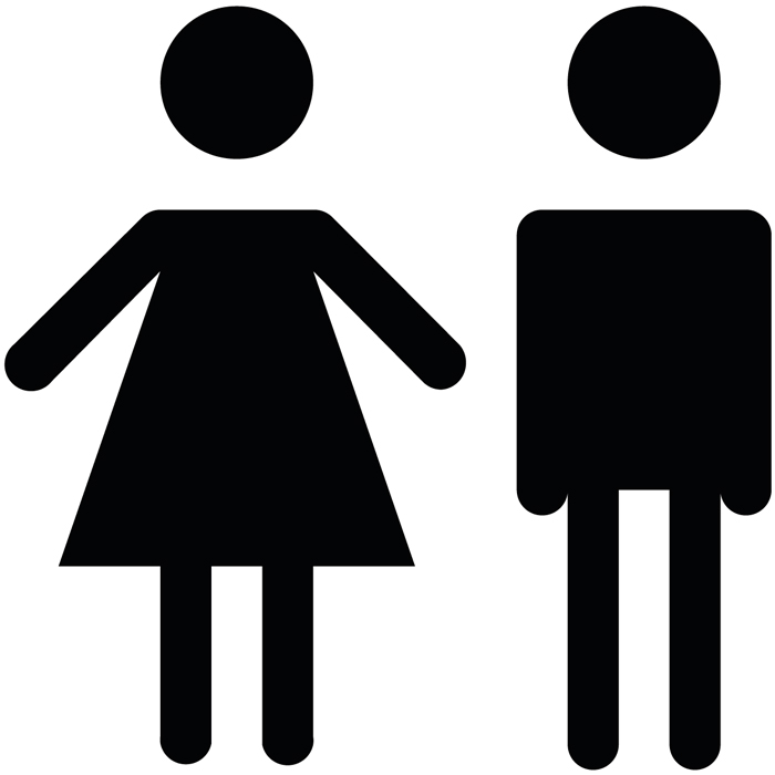 Panneau toilette mixte drôle