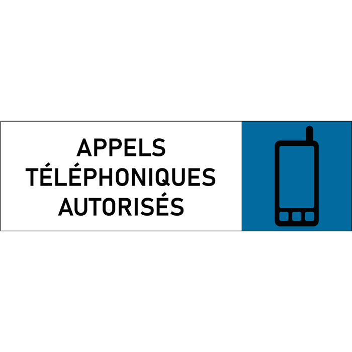 Plaque de porte classique Appels téléphoniques autorisés