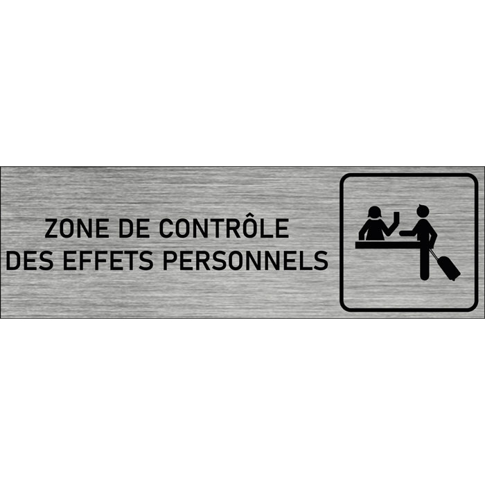 Plaque de porte Zone de contrôle des effets personnels