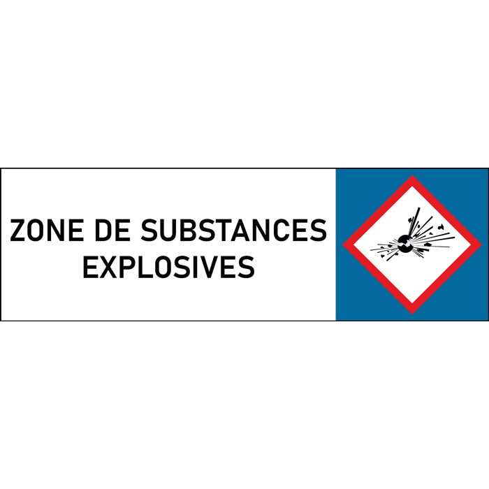 Plaque de porte classique Zone de substances explosives