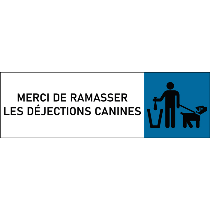 Plaque de porte classique Merci de ramasser les déjections canines