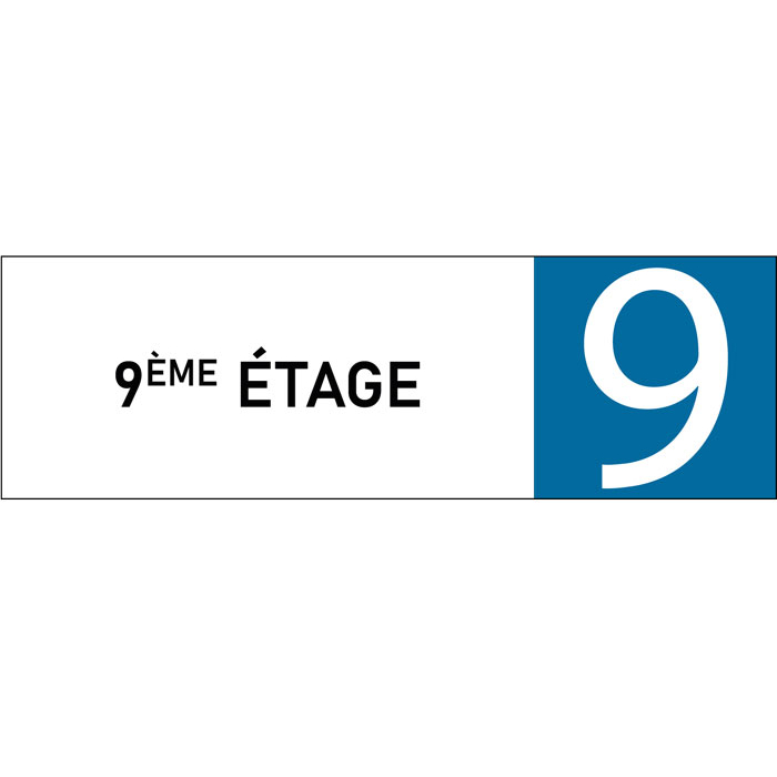 Plaque de porte classique 9ème étage