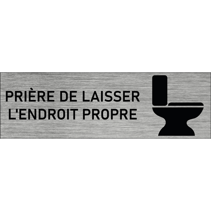 Plaque de porte Prière de laisser l'endroit propre Plaque de porte Prière de laisser l'endroit propre