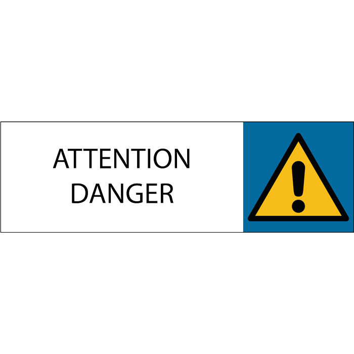 Plaque de porte classique Attention Danger