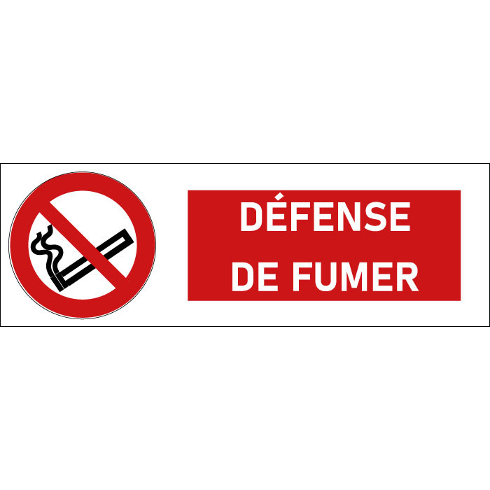 panneau rectangle Défense de fumer