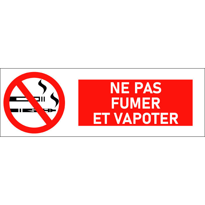 Pictogramme Ne pas fumer et vapoter format rectangle