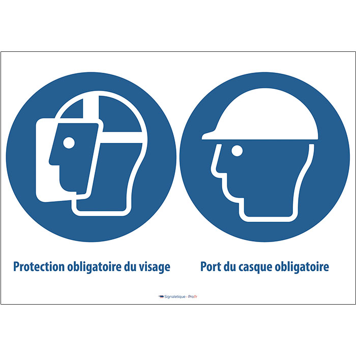 "Pictogramme Sécurité - Port Casque & Visage Obligatoire"