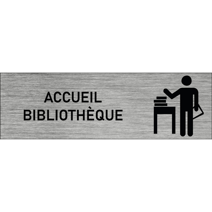 Plaque de porte Accueil bibliothèque