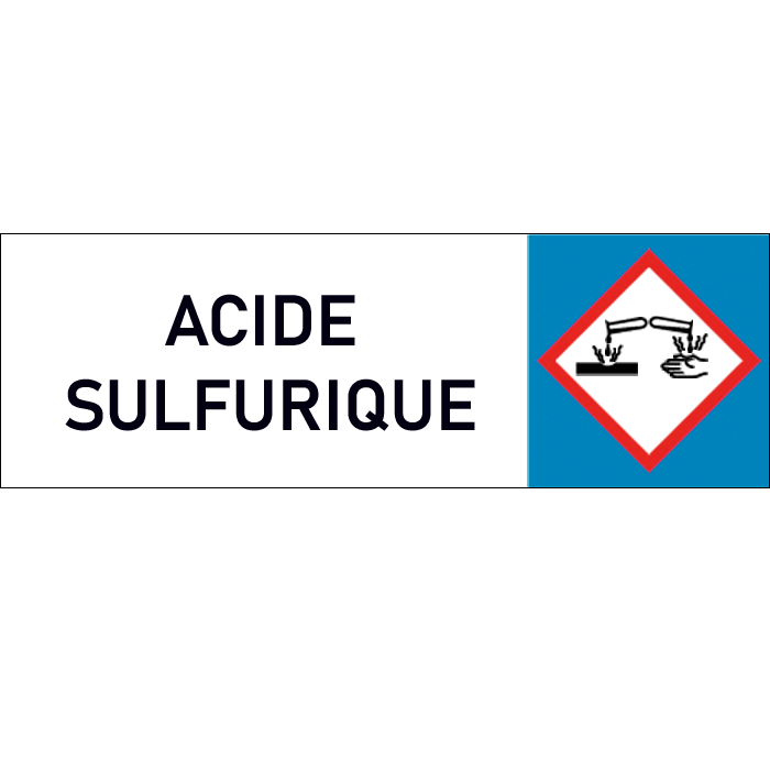 "Plaque Danger Acide sulfurique – Protection GHS05"