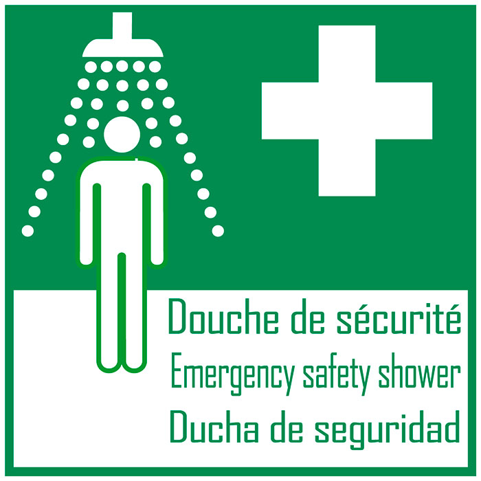 Pictogramme Douche Sécurité Multilingue - Signalétique E012