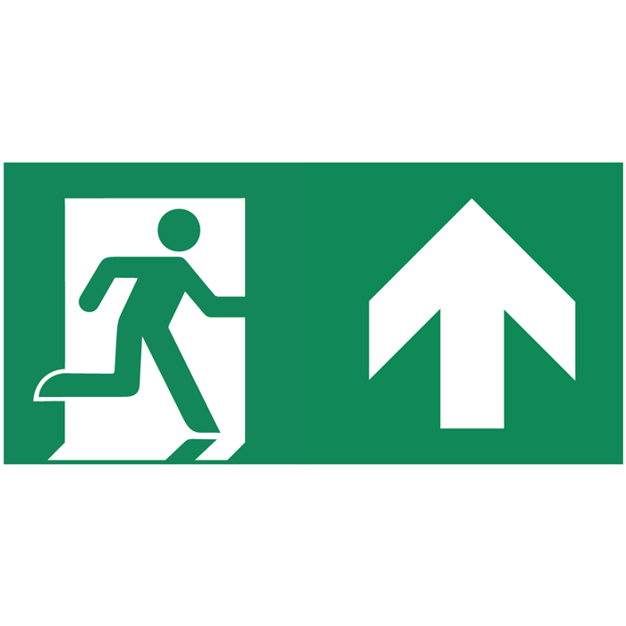 panneau de signalisation Sortie de secours vers le haut