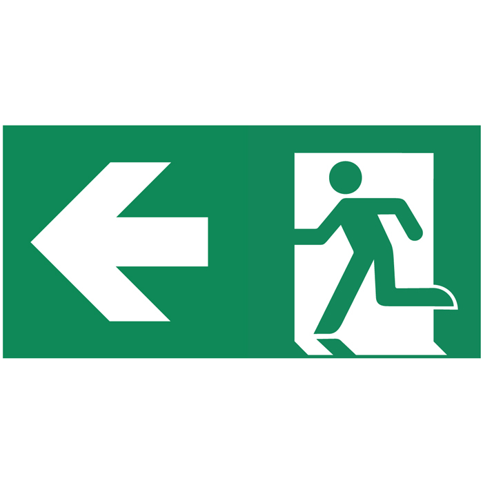panneau de signalisation Sortie de secours à gauche